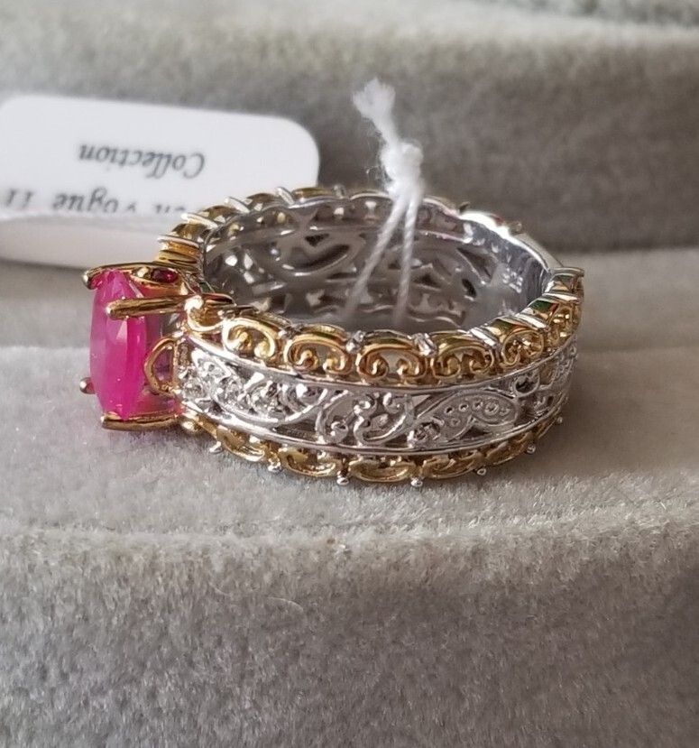 $732 Gems En Vogue Michael valitutti Sterling silver Ruby sapphire Band ...