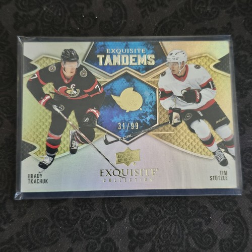 Brady Tkachuk And Tim Stutzle 2023-24 Black Diamond Exquisite Tandems ...