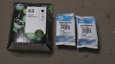 Genuine HP 63XL Black HP 63 Regular Color Ink Cartridges Combo +2 HP 63 ...