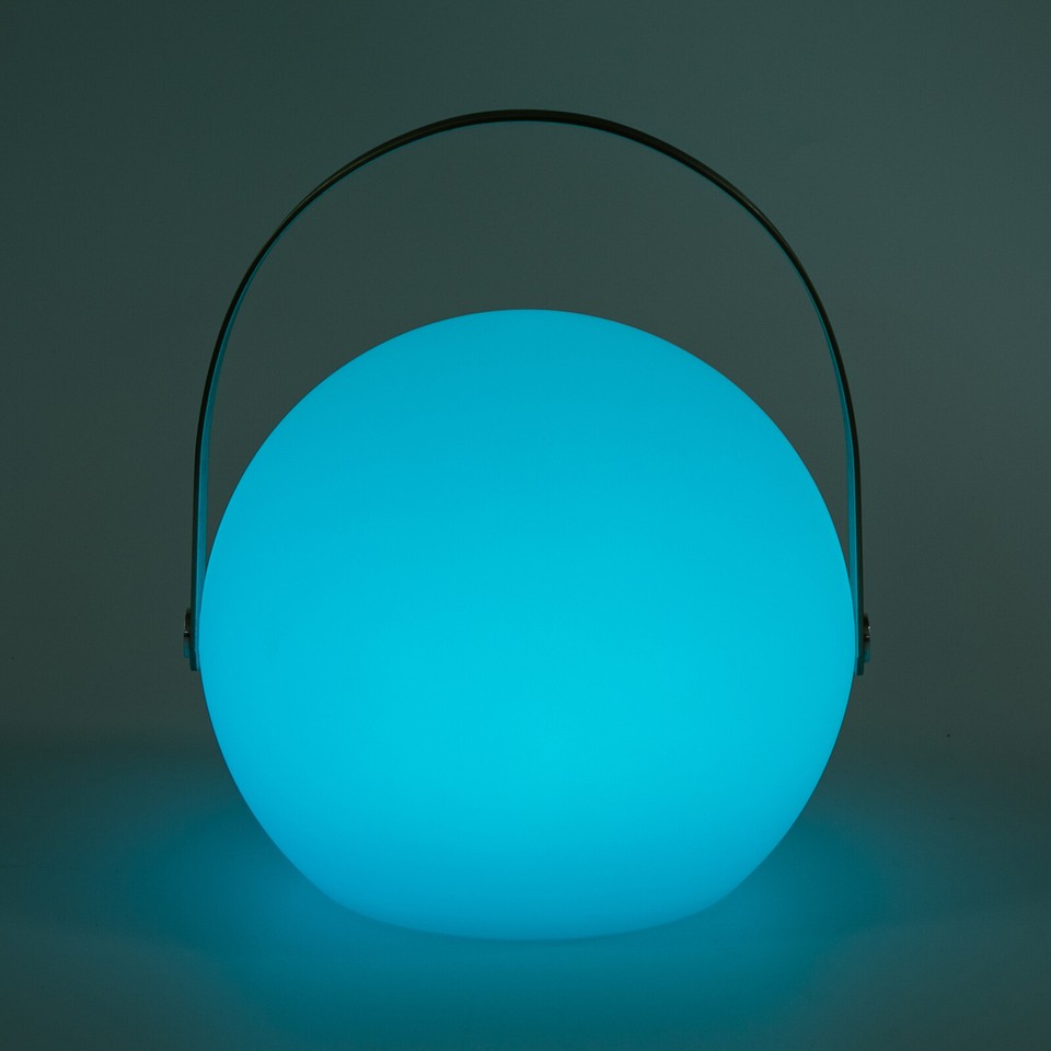 LED Table Lamp Sphere Dimmable w/ Handle Remote Control USB Battery ...