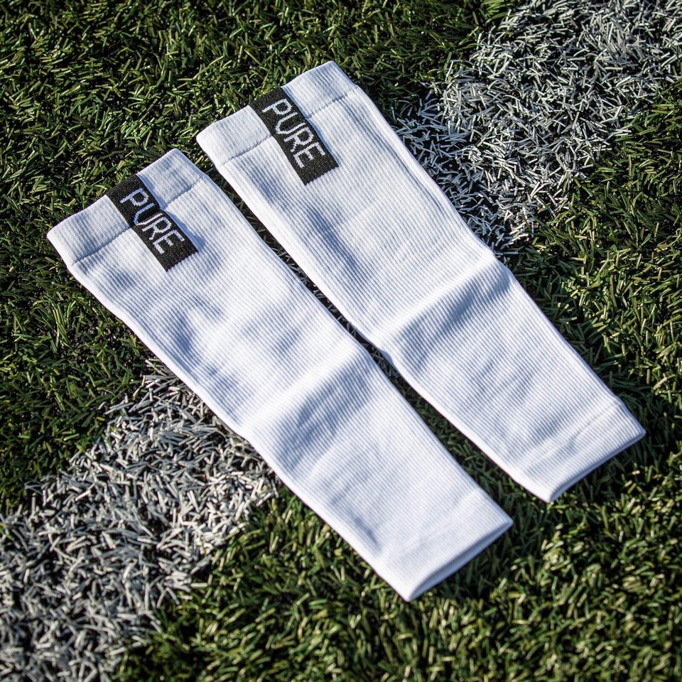 1 Pair White Soccer Leg Shin Guard Socks Sleeves Football Calf Legging ...