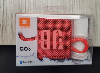JBL - GO3 Portable Waterproof Wireless Speaker - Red -JBLGO3REDAM | eBay