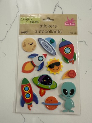 Crafter's Square Dimensional 10PC Pop-Up Paper Crafts Rocket Fireball ...