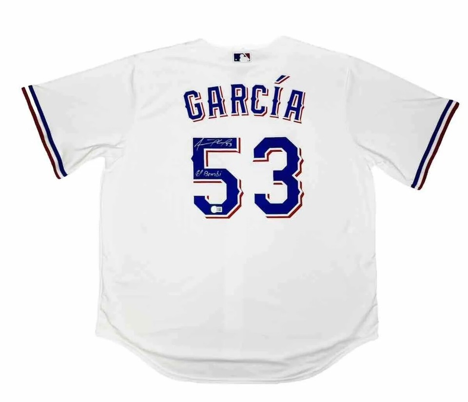 ADOLIS GARCIA TEXAS RANGERS SIGNED JERSEY NIKE EL BOMBI BECKETT COA | eBay