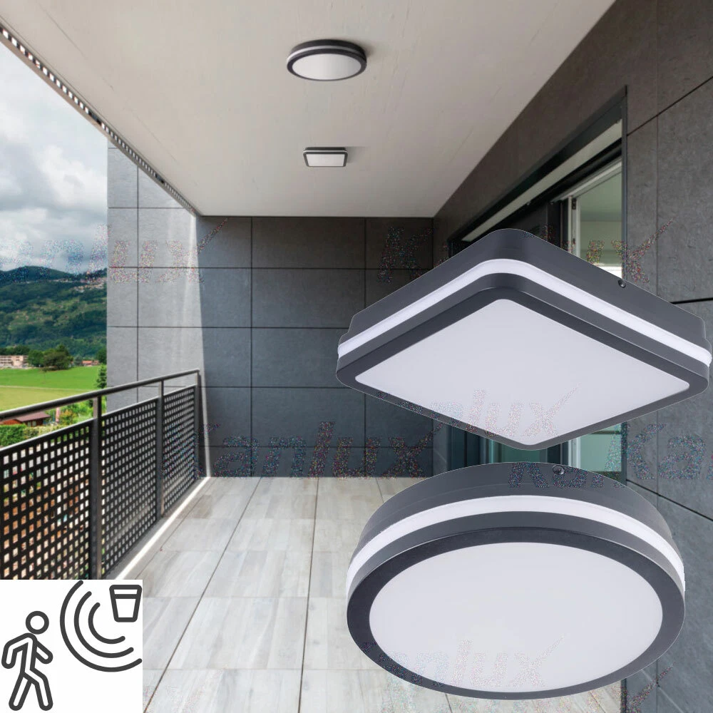 Square Motion Sensor Outdoor Ceiling Light | Shelly Lighting