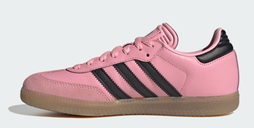 [JR0424] Grade School Adidas SAMBA INDOOR 'MESSI LIGHT PINK BLACK (GS ...