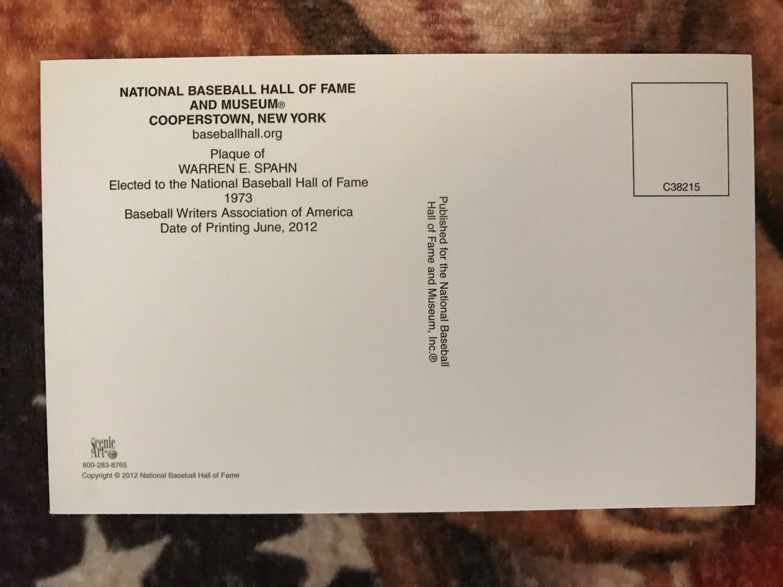 Warren Spahn Postcard- Baseball Hall of Fame Induction Plaque - Braves ...