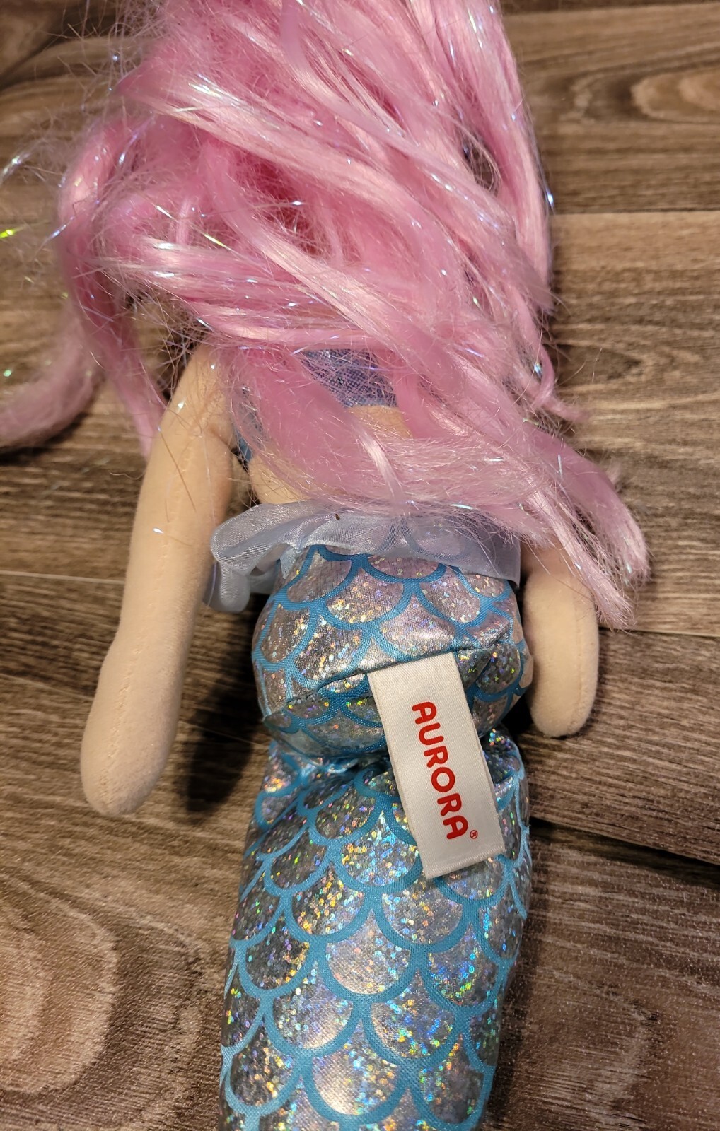 Aurora World Sea Sparkles Mermaid Crystal Plush Doll Pink Hair Glitter ...