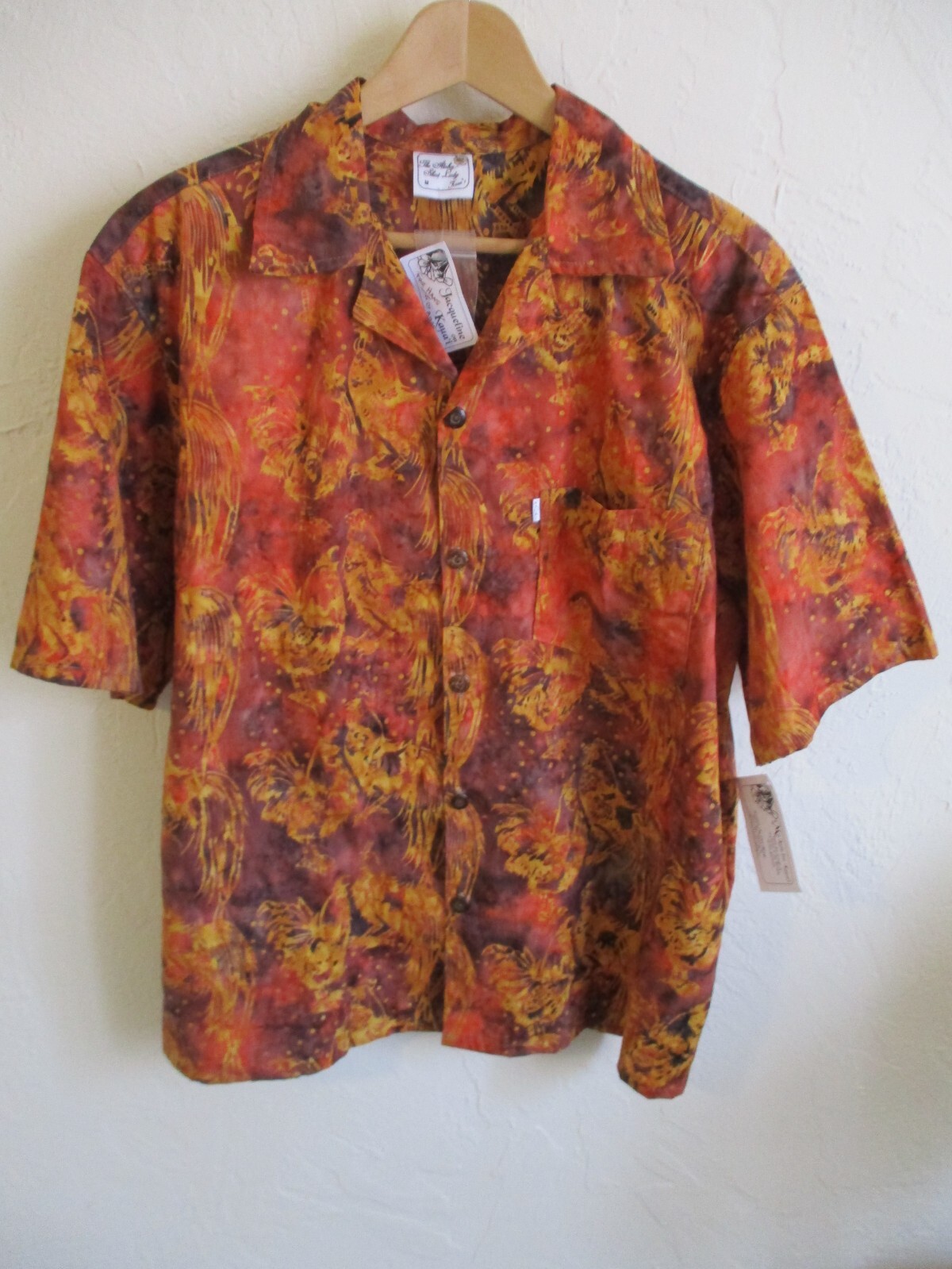 Original Jacqueline on Kaua'i Hawaiian Aloha Shirt Size Medium NWT Batik Rooster | eBay
