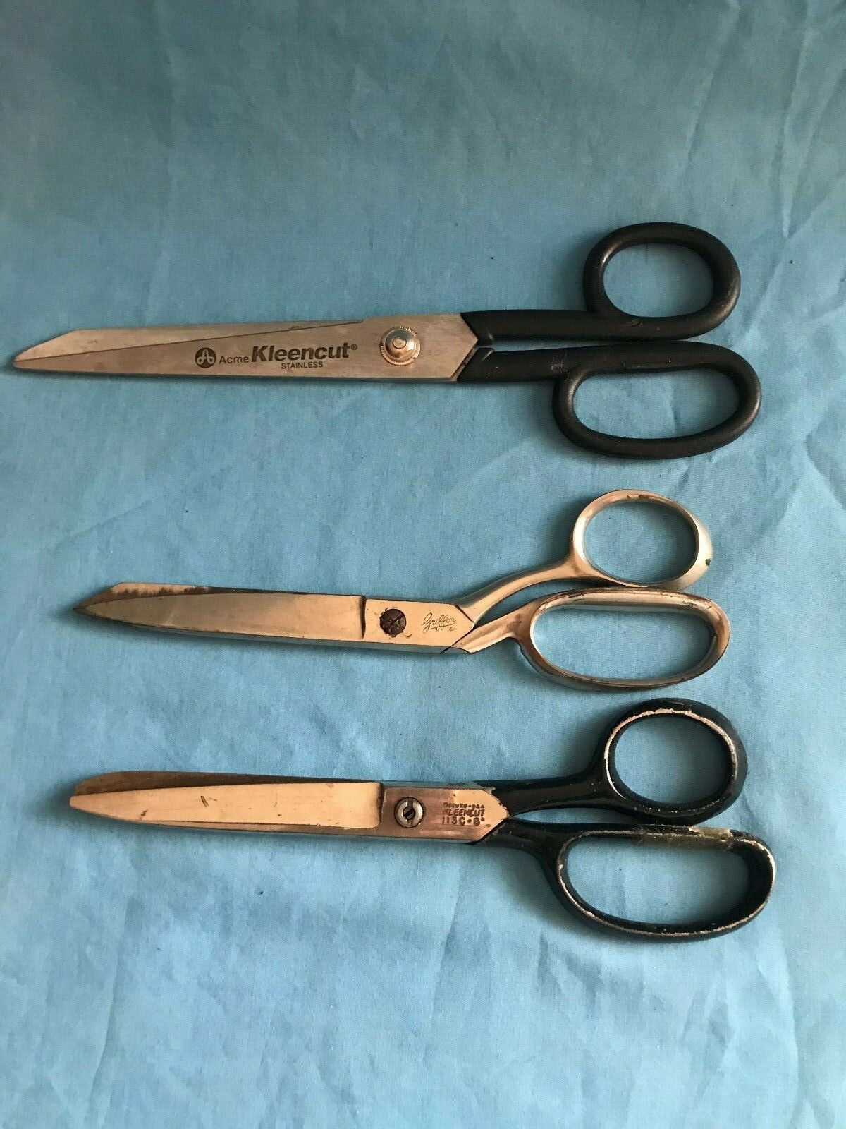 3 Vintage Pair Kleencut & Grifon Stainless Steel Sewing Crafting ...
