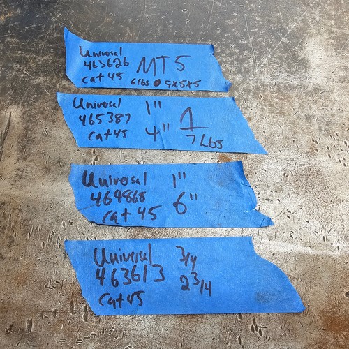 Lot of 4 Universal CAT45 End Mill Tool Drill Morse Holder 3/4" 2x 1 ...