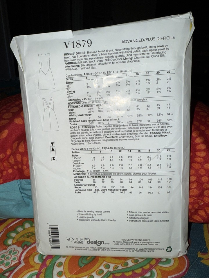 Vogue Misses' A-Line Dress Sewing Pattern, V1879, Sizes 14-22 $5 ...