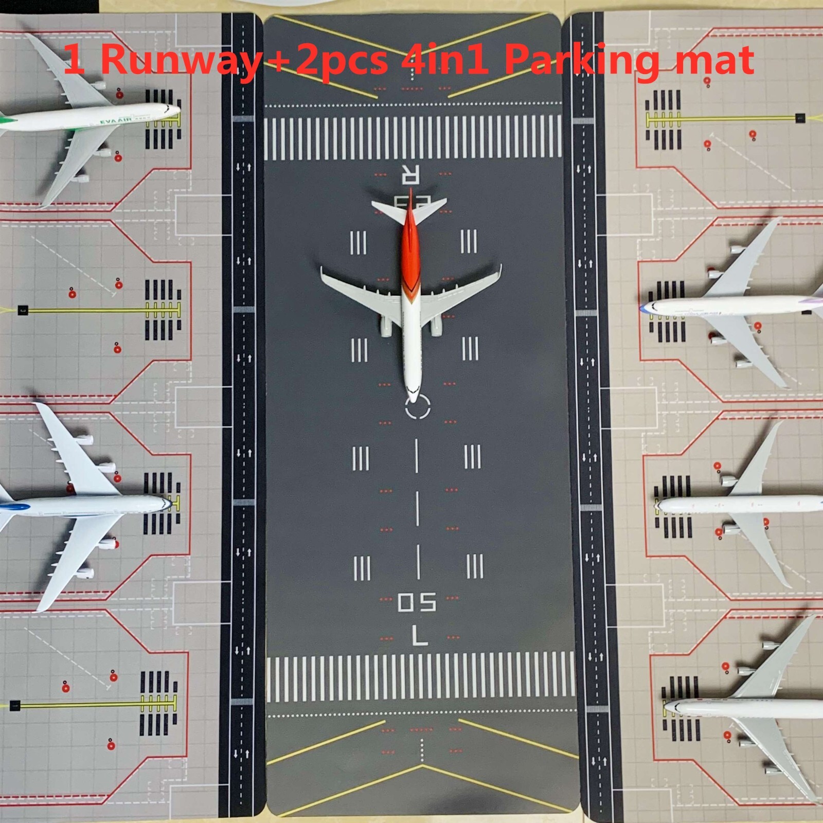 1:400 Airport Aircraft Model GSE Airport Runway + Parking Apron Rubber ...