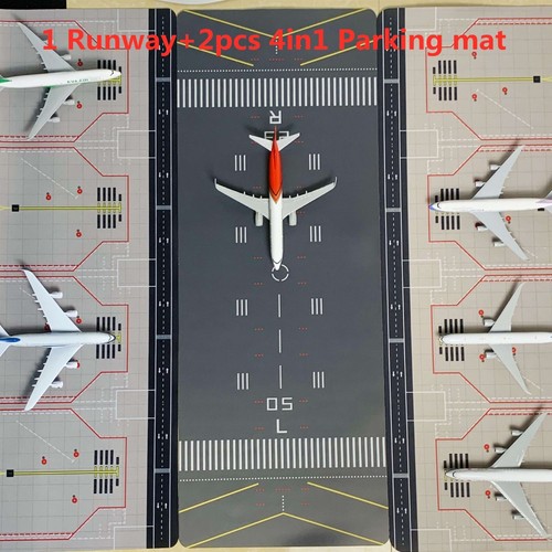 1:400 Airport Aircraft Model GSE Airport Runway + Parking Apron Rubber ...