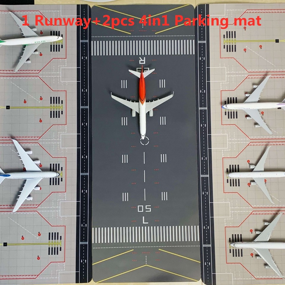 1:400 Airport Aircraft Model GSE Airport Runway + Parking Apron Rubber ...