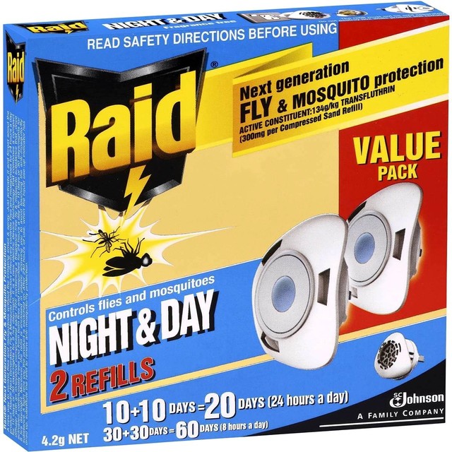 RAID Night and Day Electronic Mosquito Repellent Refill - 2 Pack for ...