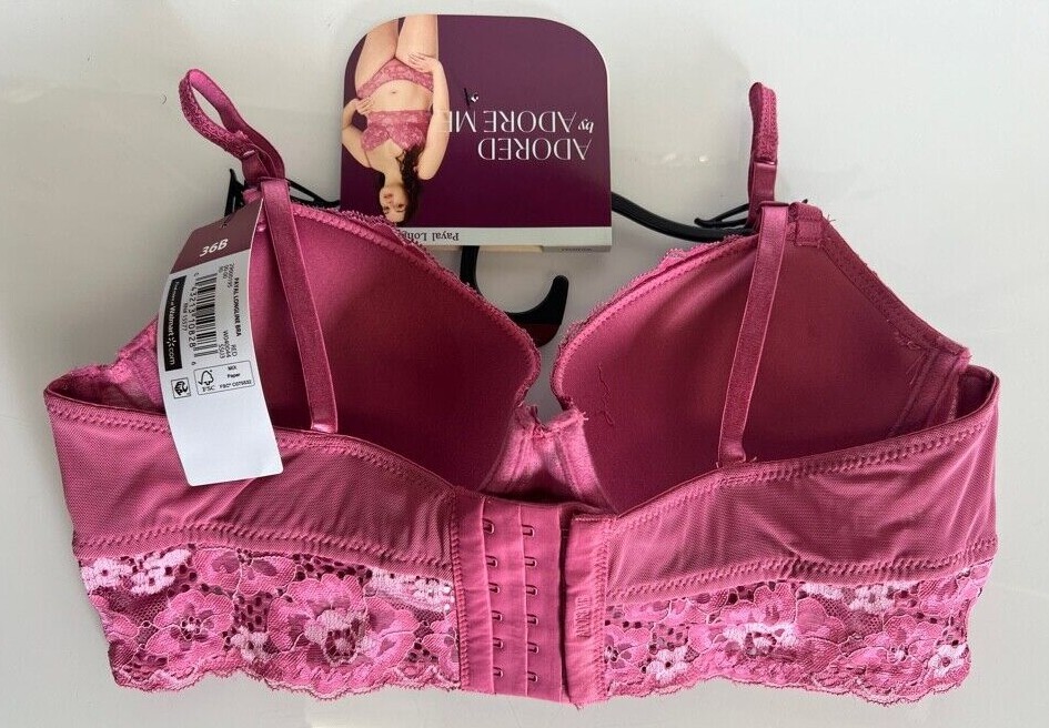 Adored by Adore Me Women’s Payal Longline Underwire Floral Lace Demi ...