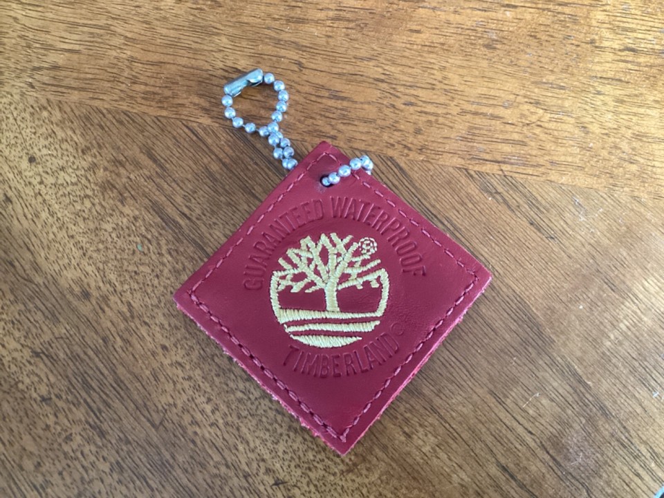 New red leather and gold timberland boot hang tag | eBay