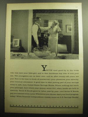 1958 U.S. Savings Bonds Ad - You've said good-by to the bride | eBay