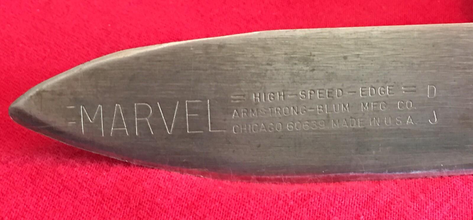 MARVEL CUSTOM KNIFE - ARMSTRONG BLUM HIGH SPEED EDGE - 14” With 9.5 ...