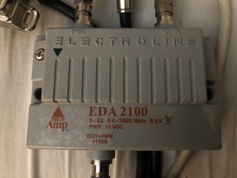 Electroline EDA-2100 TV HDTV Signal Booster Amplifier W Adapter Cables ...
