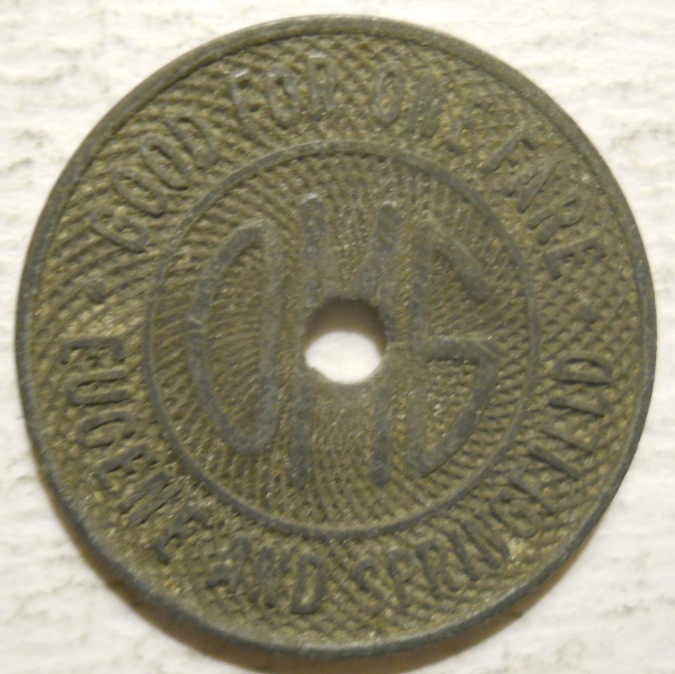 Oregon Motor Stages (Eugene & Springfield, Oregon) transit token ...