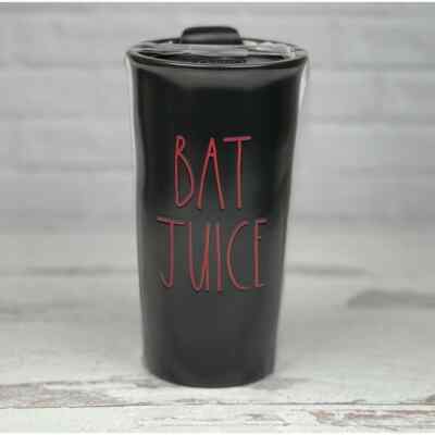 Rae Dunn Black Bat Juice Travel Tumbler Coffee Mug Halloween New | eBay