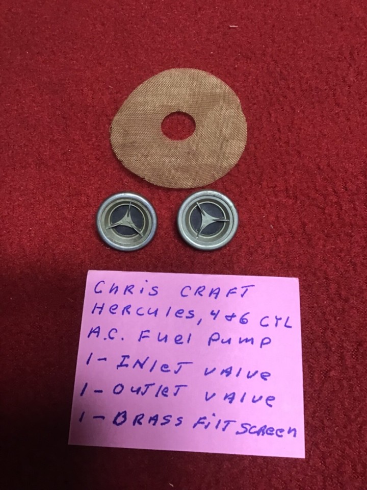 NOS Chris Craft AC Fuel Pump Valves & Brass Filter Screen | eBay