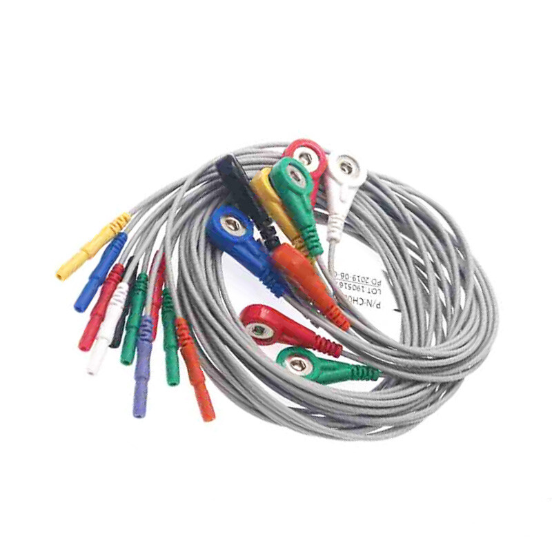 10pcs DIN 1.5mm ECG/EKG leadwire Snap Types， 10 Leads for Patient ...