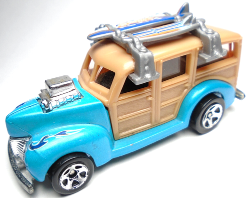 2009 HOT WHEELS HW GARAGE '40S WOODIE BLUE & TAN 1:64 DIECAST 3 ...