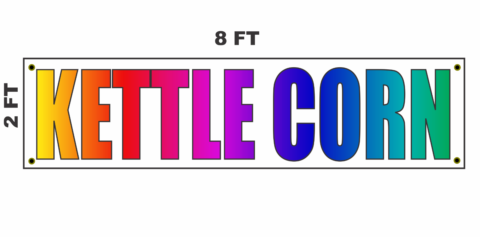 KETTLE CORN Banner Sign 2x8 for Business Shop Building Store Front | eBay