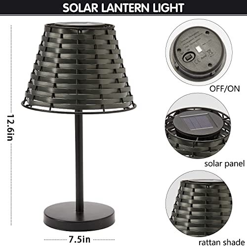 Solar Table Lamp Outdoor Waterproof, Outdoor Lamp Decorative Vintage ...