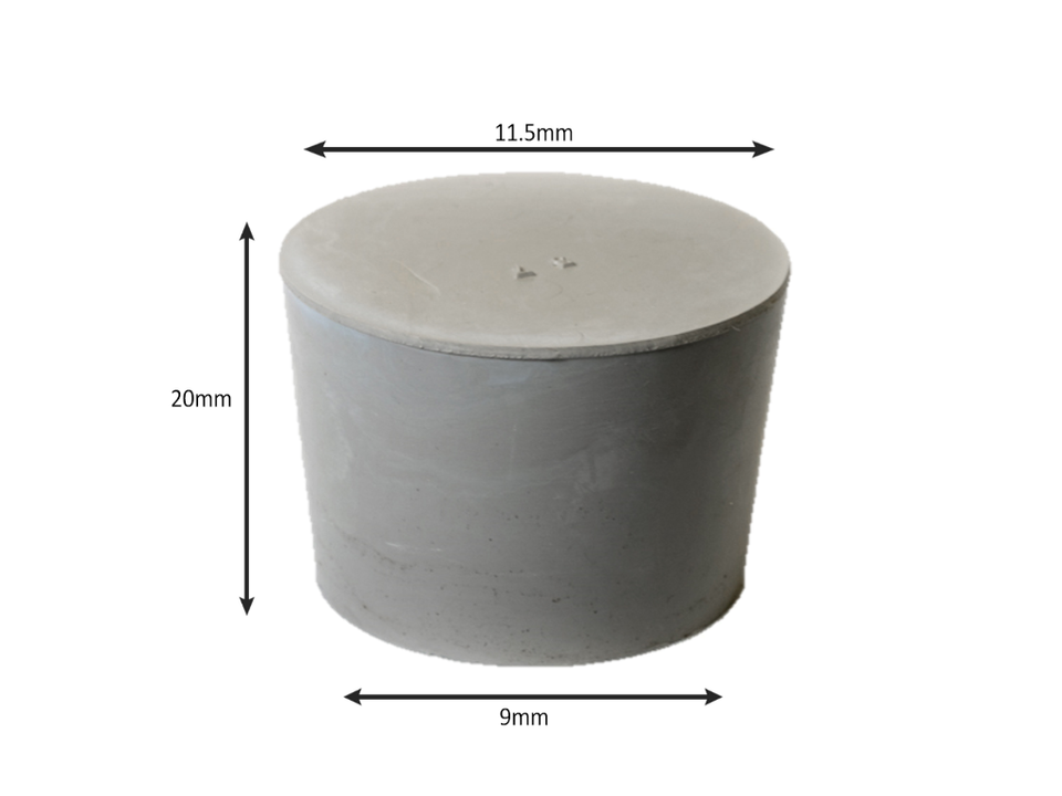 Grey Solid Neoprene Rubber Bungs NB009 / Stopper No 9 for Tubes ...