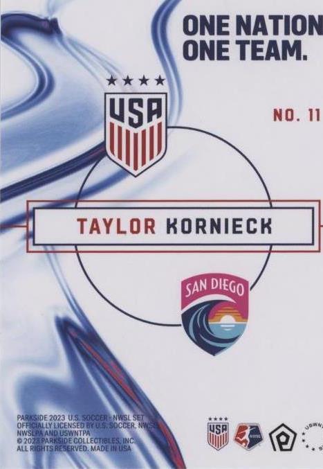 2023 Parkside USWNT One Nation One Team NWSL Taylor Kornieck #11 | eBay