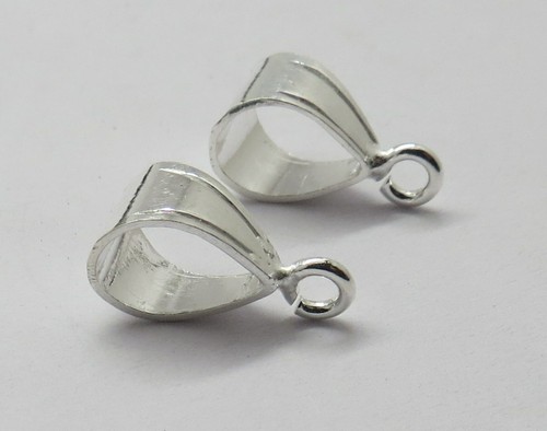 2 Pieces 925 Sterling Silver Pendant Bail Loop Open Jump Ring 14mm Long ...