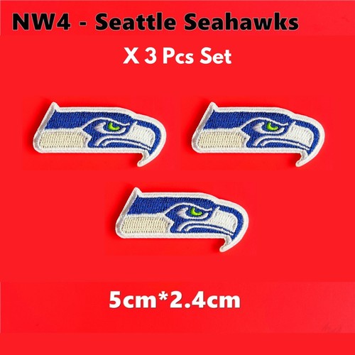 3Pcs Seattle Seahawks NFL American Football Logo iron on patch Free ...