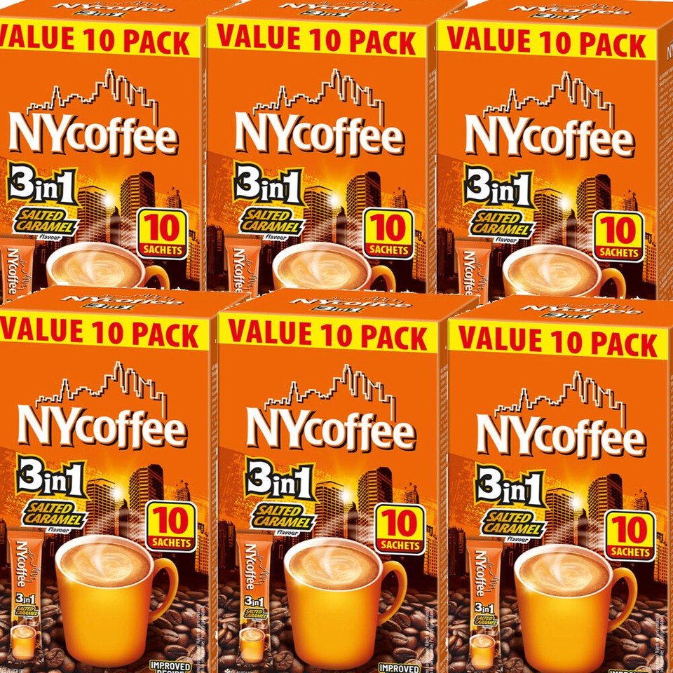 Ny Coffee 3 In 1 White, Irish, Vanilla, Salted Caramel With Sugar 10 ...