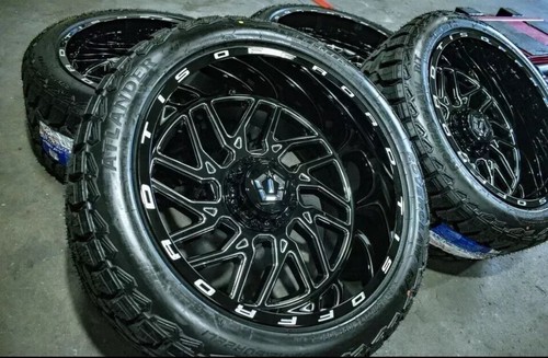 22x12 TIS 544BM WHEELS RIMS 33" RT TIRES RAM 2500 3500 8x165.1 CHEVY ...