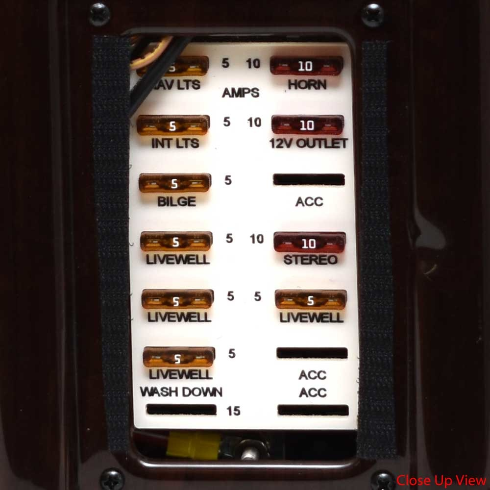 Lund Boat Fuse Panel 2293891 | 7 1/2 x 5 3/8 Inch Faux Dark Teak | eBay