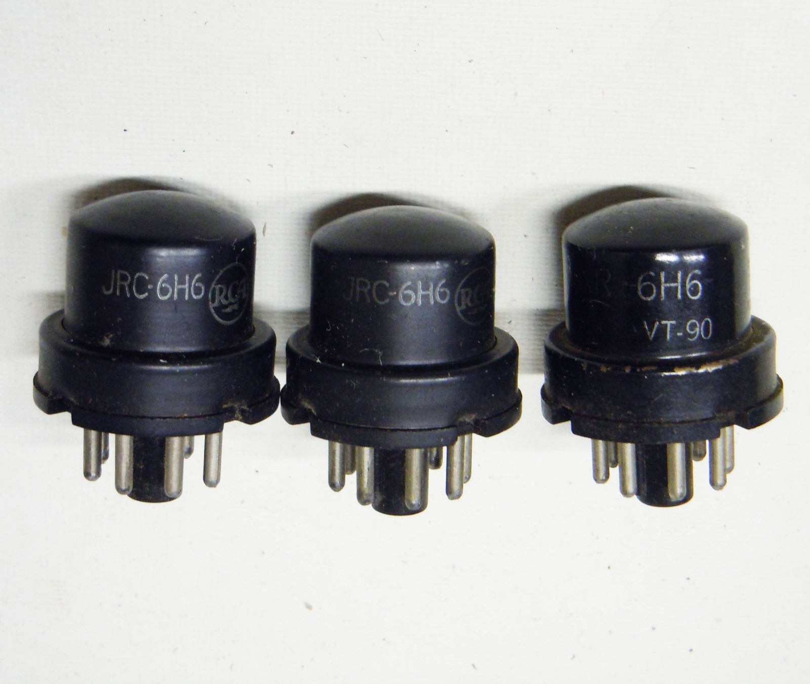 Lot 3 RCA 6H6 Electronic Metal Tubes JAN-CRC-6H6 Vintage Tube Qty Set ...
