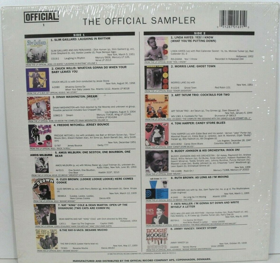 The Official Sampler Rhythm And Blues Music Sampler Record Import From ...