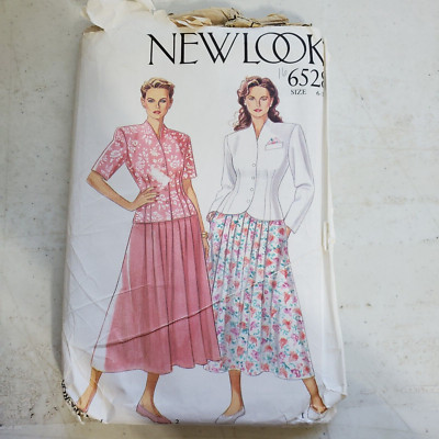 Vintage New Look 6528 Lined Jacket Pleated Skirt Misses 6 - 16 CUT 16 ...