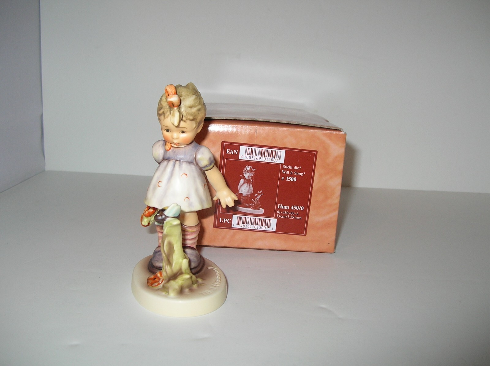 M I Hummel Figurine "WILL IT STING?" HUM #450/0 TMK8 w/Box & COA 5 ...