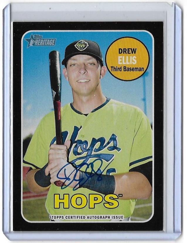 2018 TOPPS HERITAGE MINORS - BLACK - REAL ONE AUTOGRAPH - DREW ELLIS ...