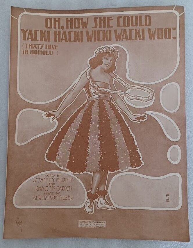 ~ 1916 Vintage Sheet Music ~ Oh! How She Could Yacki Hacki Wicki Wacki ...
