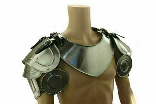 Medieval Steel Neck Guard With Shoulder SCA LARP Gorget & Pauldron ...