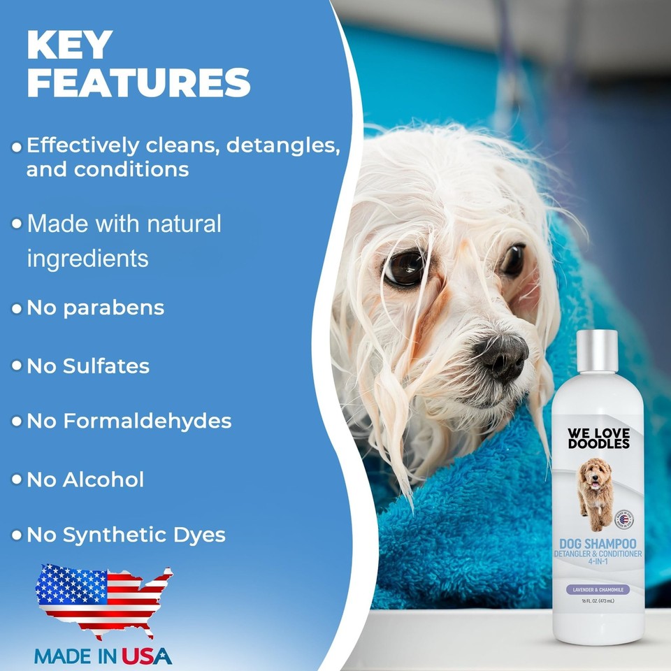 Dog Shampoo, Conditioner & Detangler - Best Shampoo for Goldendoodles ...