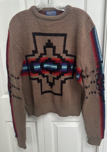 Vintage Pendleton High Grade Western Wear 100% Wool Sweater Aztec SZ L ...
