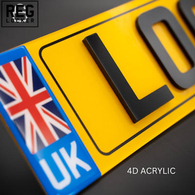 Road Legal Number Plates 2D 3D 4D - 3D Gel Badge Option FRONT REAR or ...