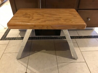 Vintage Solid Wood & Metal Shoe Fitting STOOL BENCH with Mirror | eBay